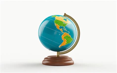 Exploring Highresolution Realism With A White Background Classroom Globe Premium Ai Generated
