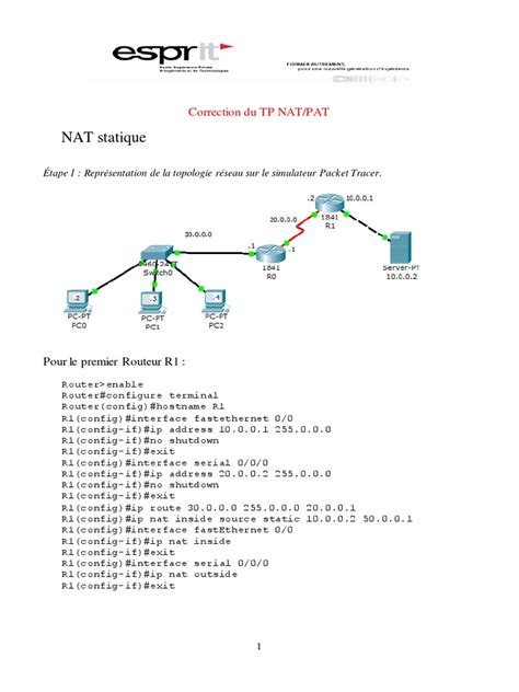 Nat Pat Configuration Packet Tracer Lab Pdf Router Computing Communications Protocols
