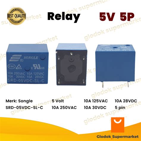 Relay Songle Dc 5v 5 Pin Srd 05vdc Sl C Riley 5 Volt 5p Mini Power