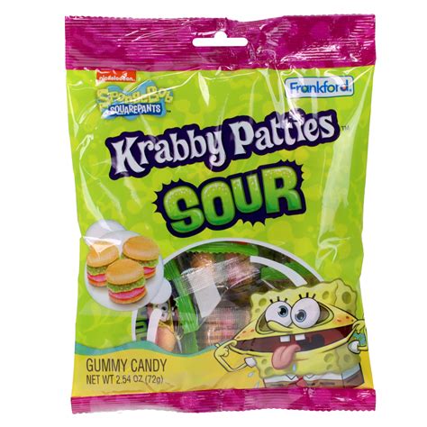 Spongebob Squarepants Sour Gummy Krabby Patties Peg Bag 2 54 Oz Frankford Candy
