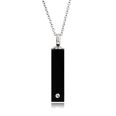 Quiges Pendentif Unisex Memorial Urne Pour Les Cendres Flacon Noir En