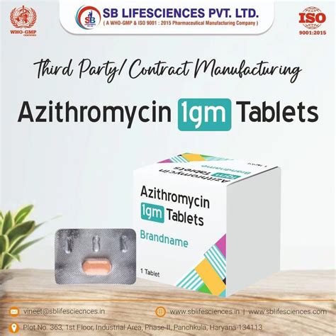 Azithromycin Tablets Ip 1 Gm Strength 1000 Mg At ₹ 37 Box In Rudrapur Id 2853592252062