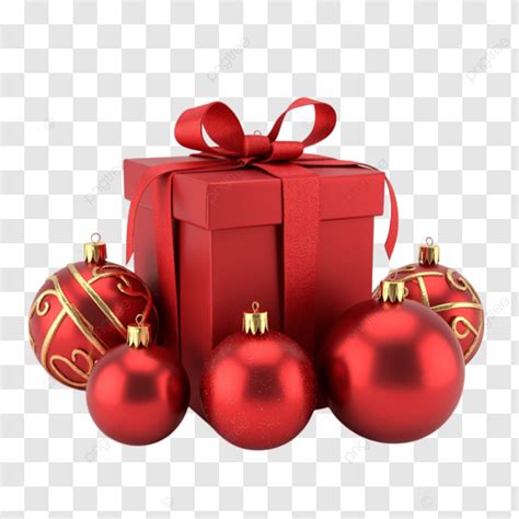 장식품과 리본으로 둘러싸인 빨간색 명절 선물 클러스터 붉은 명절 선물 클러스터 장식품과 리본으로 둘러싸여 있습니다 크리스마스 Png 일러스트 및 이미지 에 대한 무료