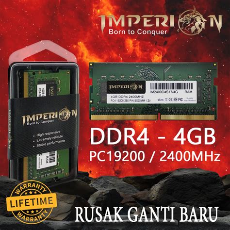 Ram IMPERION DDR4 4GB 2400mhz PC19200 RAM LAPTOP SODIMM Official Warranty 1 2V DDR4 Shopee