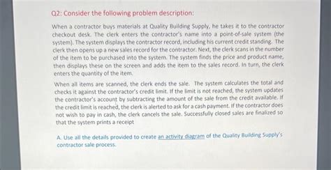 Solved Q2 Consider The Following Problem Description When