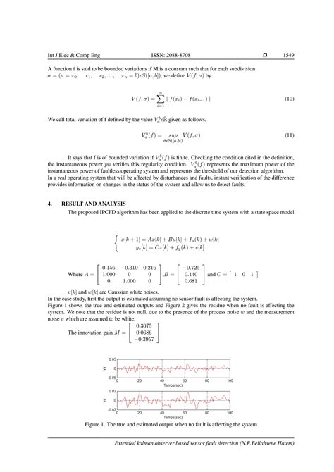Extended Kalman Observer Based Sensor Fault Detection Pdf Chemistry