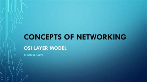 Omkar Salve On Linkedin Osi Model Concepts Of Networking Ccna