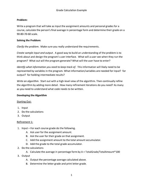 Algorithm Example Good Problem Write A Program That Will Take As