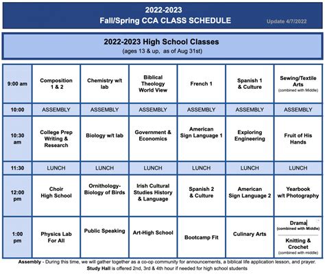Members Class Schedule Class Schedule Class Schedule College Class
