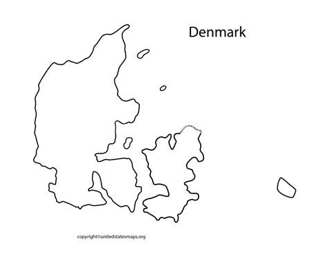 Blank Denmark Map Blank Outline Map Of Denmark