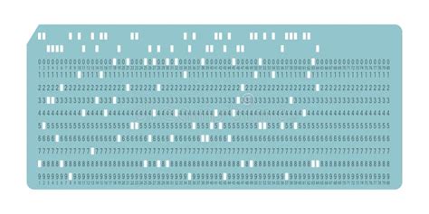 Vintage Punch Card For Electronic Calculated Data Processing Machines Retro Punchcard For Input