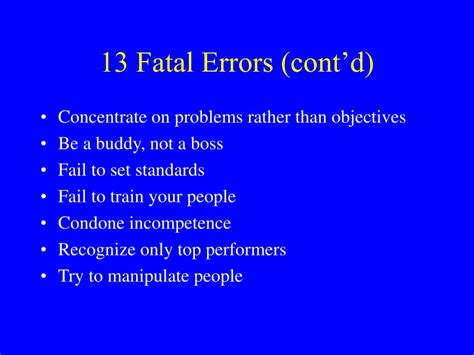 PPT 13 Fatal Errors Of Management PowerPoint Presentation Free Download ID 1269527