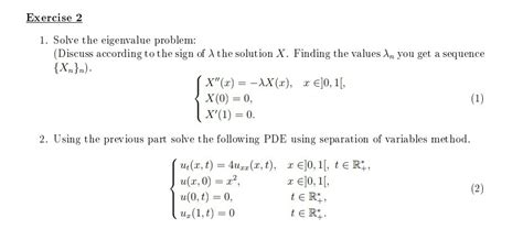 solved exercise 2 1 solve the eigenvalue problem discuss
