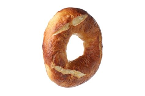 흰색 배경에 고립 된 맛있는 베이커리 베이글의 개념 무료 사진