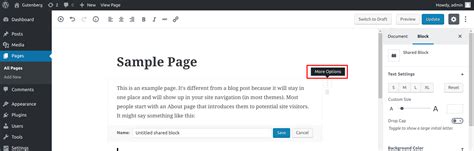 More Options Does Not Describe Expanded Action · Issue 7204 · Wordpressgutenberg · Github