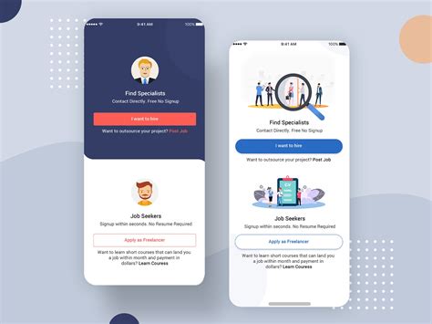 Free Freelancer App Ui Design Psd Free Psd Ui Download