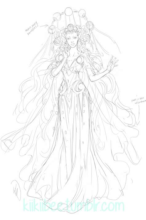 Moon Goddess Coloring Pages Sketch Coloring Page