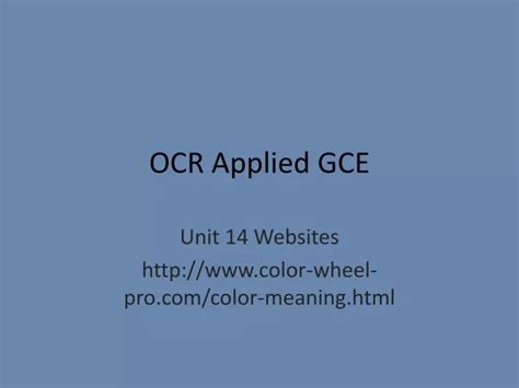 PPT OCR Applied GCE PowerPoint Presentation Free Download ID