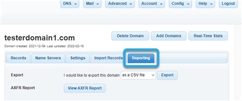 how to export dns records
