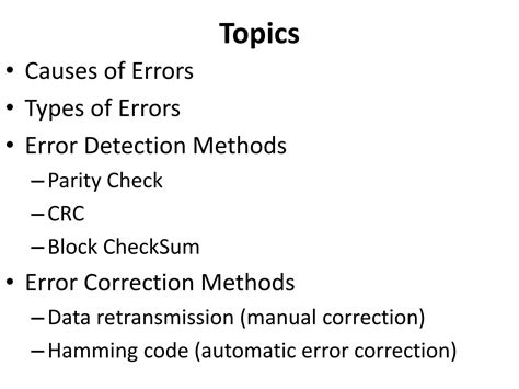 SOLUTION Error Detection And Correction In Data Communication Studypool