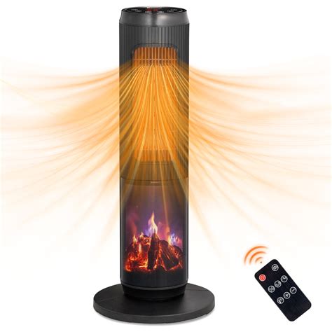 25 Tower Space Heater With 3d Flame 1500w Portable Electric Heater