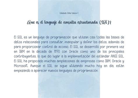 Lenguaje De Consulta Estructurada Sql Developerishtar Udocz