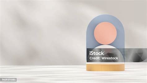 제품 전시를 위한 기하학적 프레임과 연단의 다채로운 미니멀리즘 디자인 0명에 대한 스톡 사진 및 기타 이미지 0명 강단 개념 Istock