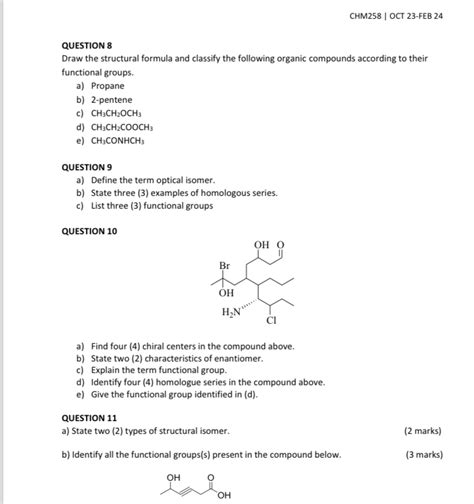 Solved CHM OCT FEB QUESTION Draw The Structural Chegg