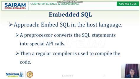 Lecture Video 18cs53 Dbms Module 3 Database Application Development