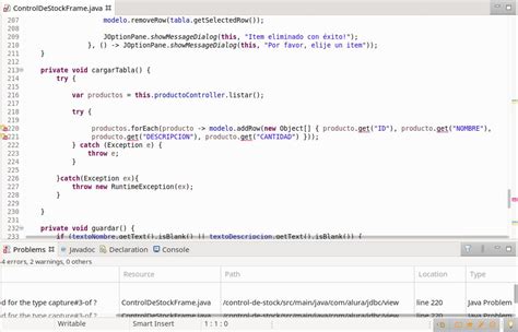 Error En El Proyecto Java Y Jdbc Trabajando Con Una Base De Datos