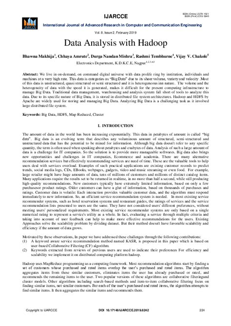Pdf Data Analysis With Hadoop