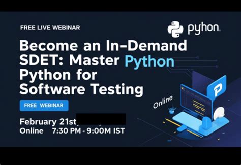 become an in demand sdet free python testing webinar 21st feb