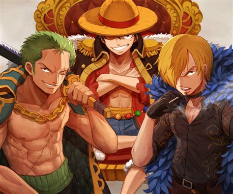 One Piece Hd Wallpaper Luffy Zoro And Sanji United Two Years Later By
