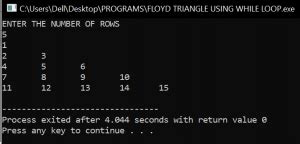 Best C Program To Print Floyd Triangle Using While Loop All Coding