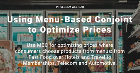 Webinar Using Menu Based Conjoint To Optimize Prices