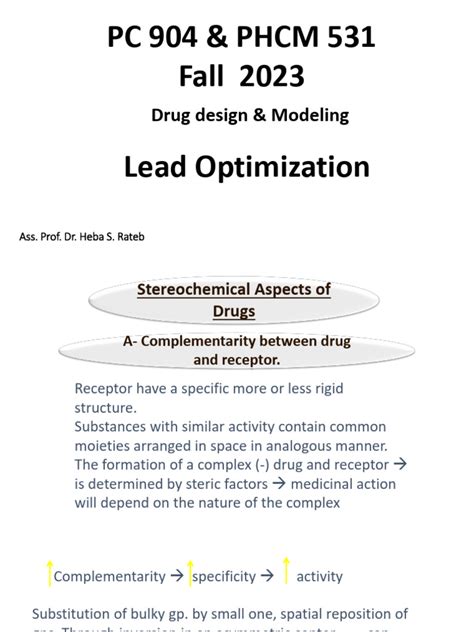 Lecture 2 Lead Optimization 2 Pdf Receptor Antagonist Receptor Biochemistry Lecture 2 Lead Optimization 2 Pdf Receptor Antagonist Receptor Biochemistry