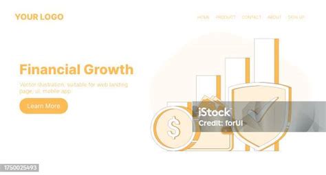 재정적 성장 웹 랜딩 페이지 디자인 플랫 만화 벡터 그림입니다 개념에 대한 스톡 벡터 아트 및 기타 이미지 개념 계획 그래프 Istock