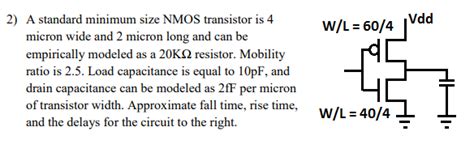 Solved Vdd W L A Standard Minimum Size NMOS Chegg