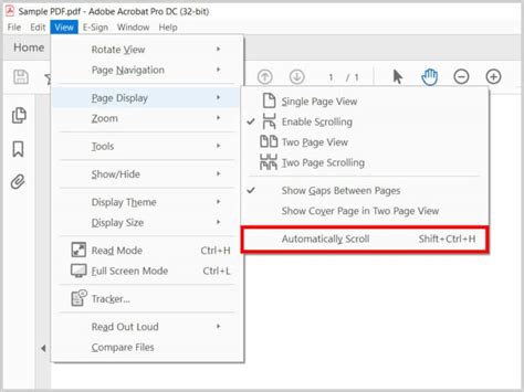 How To Use Automatic Scrolling In Adobe Acrobat And Acrobat Reader Pc And Mac