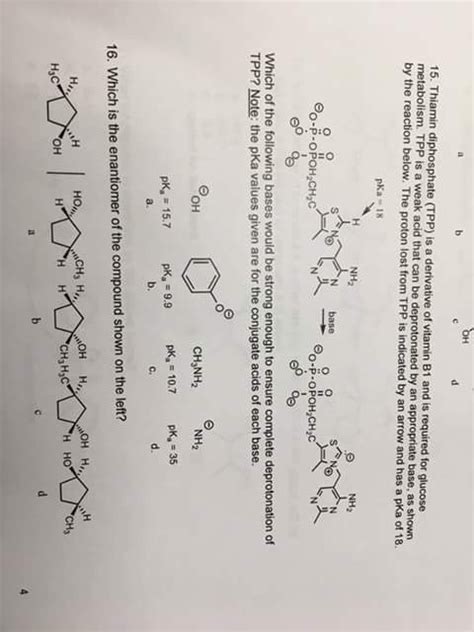 Solved Thiamin Diphosphate Tpp Is A Derivative Of Vitamin