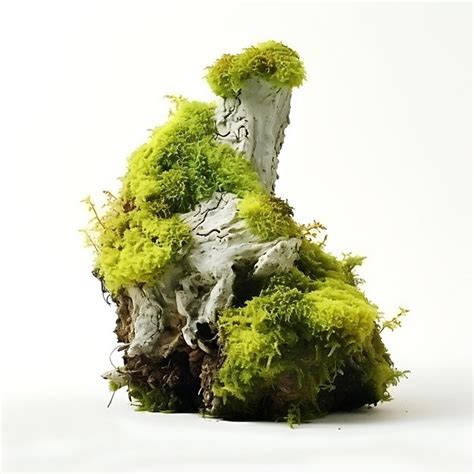 Premium Ai Image Lichen Moss Lichenlike Growth Rotting Tree Stump Grows In S Plant And Log On