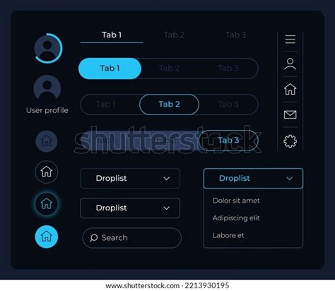 Control Panel Ui Elements Kit Main Stock Vector Royalty Free Shutterstock