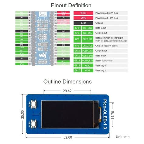 1 3นิ้ว oled หน้าจอ lcd สำหรับ raspberry pi pico ips โมดูล65k สี rgb