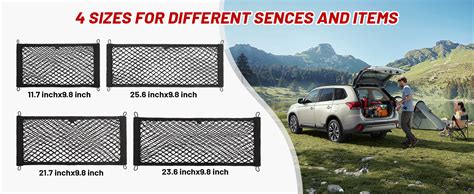 Red Wolf 2 Pcs Universal Elastic Mesh Netting Car Pouch For Trunk Rv Boats Home