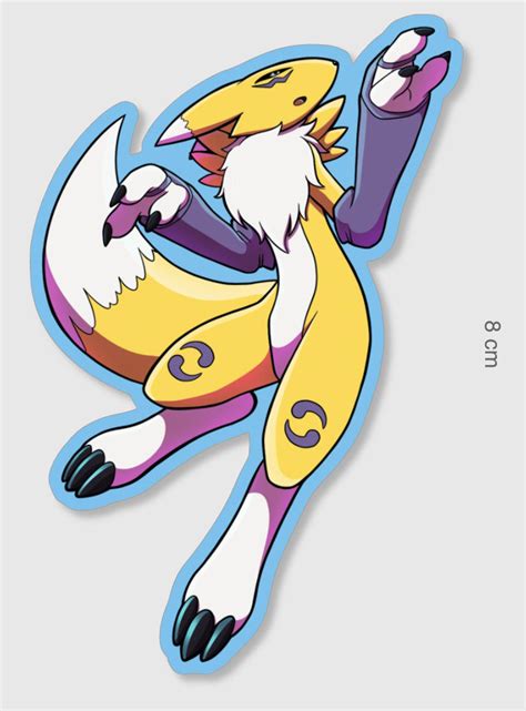 Renamon Impmon Digimon Holo Vinyl Sticker Etsy