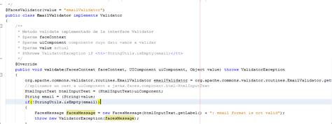 Jsf Emailvalidator Usando Monsvalidator No Valida Correctamente Email Stack