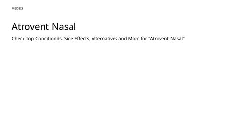 Atrovent Nasal Meds Is