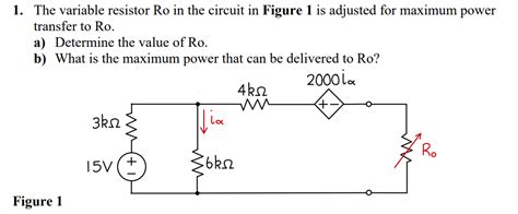 Solved The Variable Resistor Ro In The Circuit In Figure Chegg