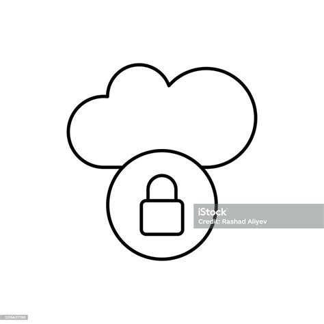 클라우드 컴퓨팅 잠금 Seo 아이콘 Ui 및 Ux 웹 사이트 또는 모바일 응용 프로그램에 대한 상거래 아이콘의 간단한 라인 개요 벡터 요소 0명에 대한 스톡 벡터 아트 및