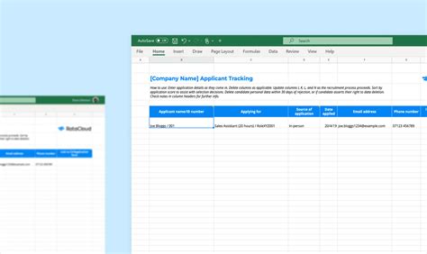 Free Applicant Tracking Spreadsheet For Businesses · Rotacloud